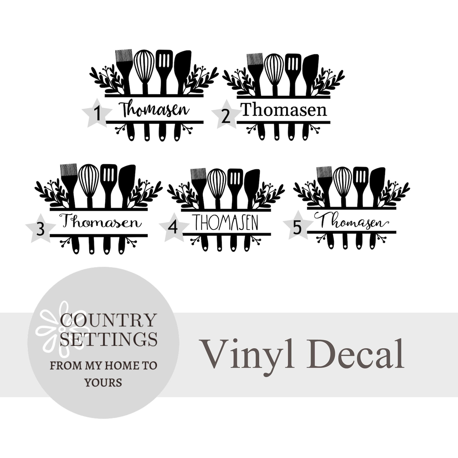 Kitchen Vinyl Decal, Custom Kitchen Decal, Farmhouse Custom Kitchen ...