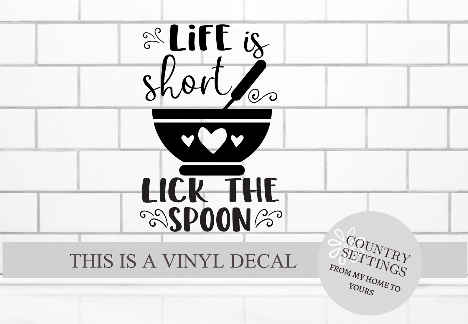 Lick the Spoon Vinyl Decal Farmhouse Vinyl Wall Decals - Etsy