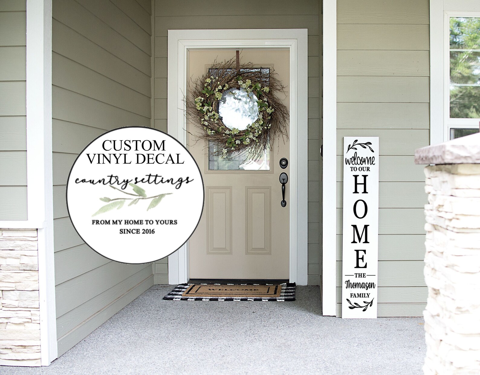 Vertical Porch Sign Decal, Farmhouse Porch Vinyl Decal, DIY Porch Signs ...