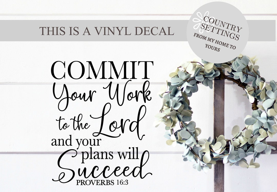 Scripture Vinyl Decal, Bible Verse Wall Decal, Inspirational Wall Art ...