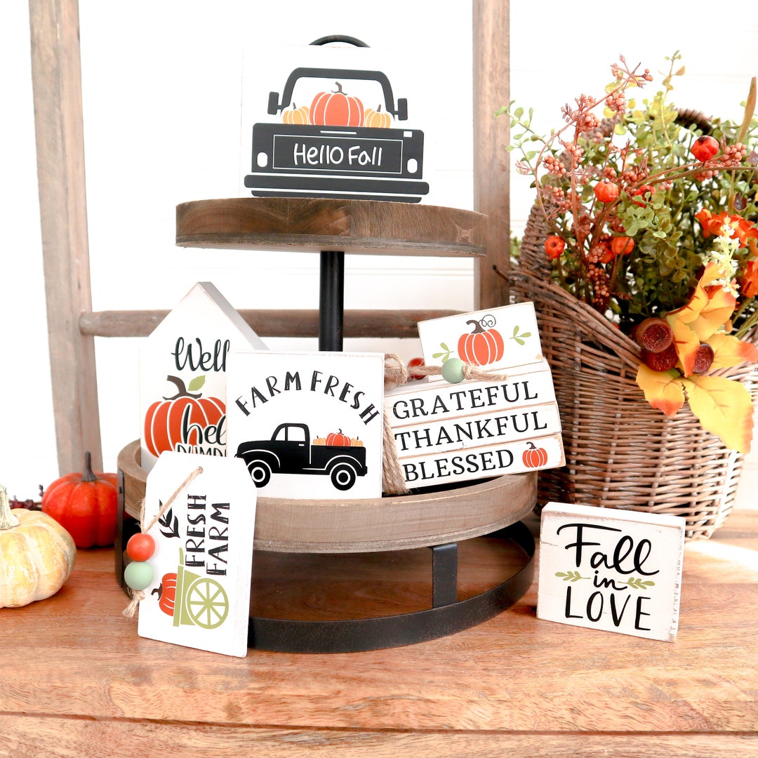 Tier Tray Mini Signs, Fall Tier Tray Signs, Farmhouse Tier Tray Bundle ...