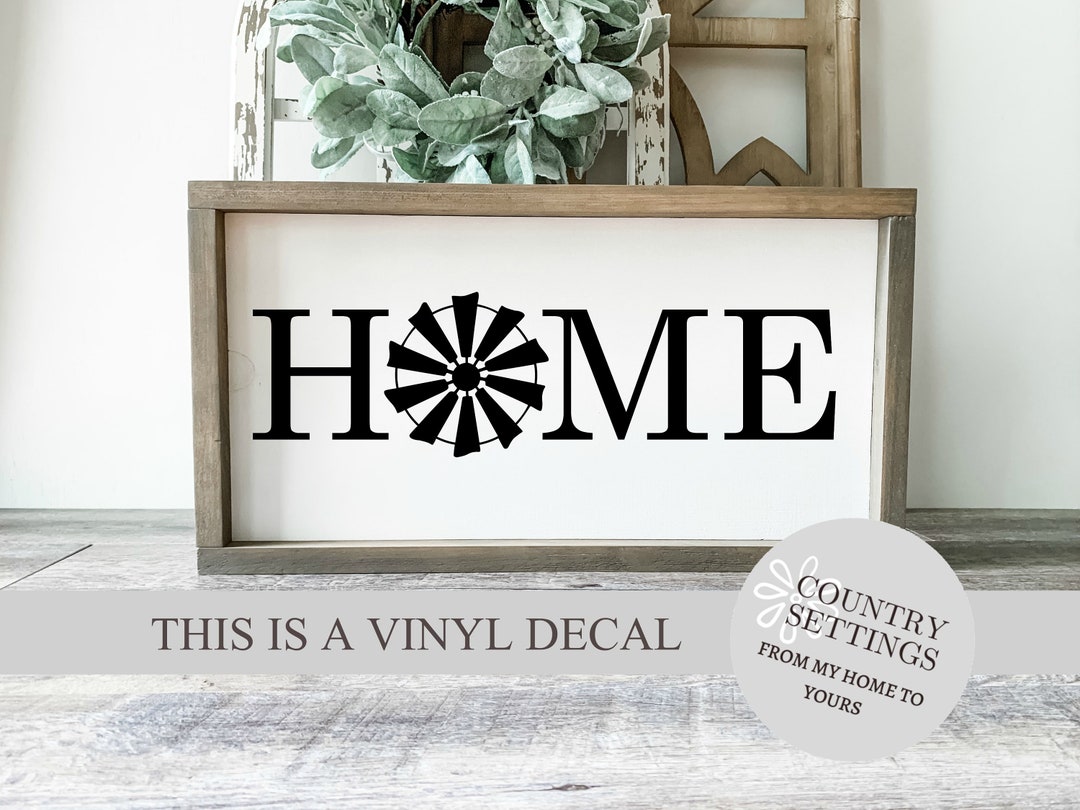 HOME Vinyl Decal, Farmhouse Home Vinyl Decal, Wall Decals - Etsy