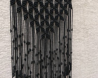 Black Macrame Wall Hanging - Etsy