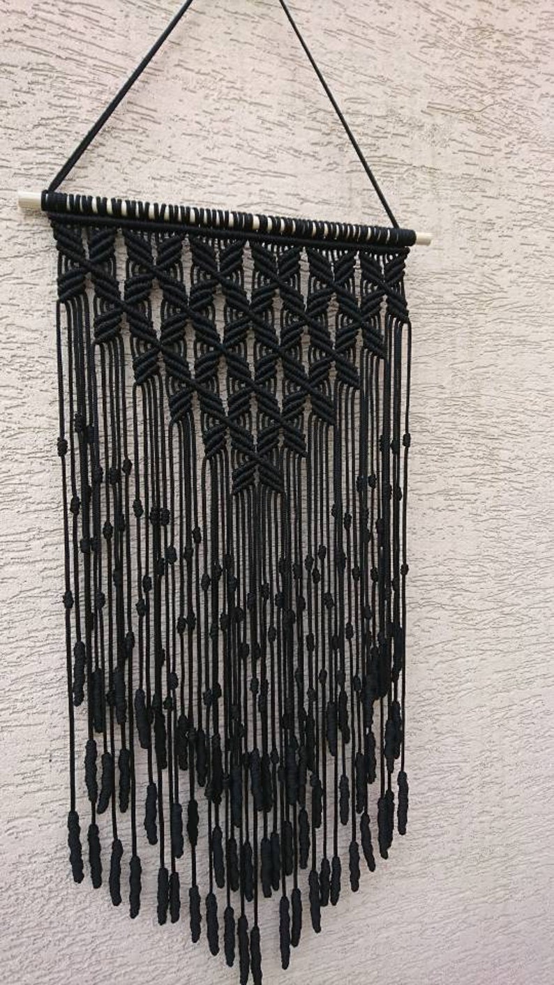 Macrame Wall Hanging Black - Etsy