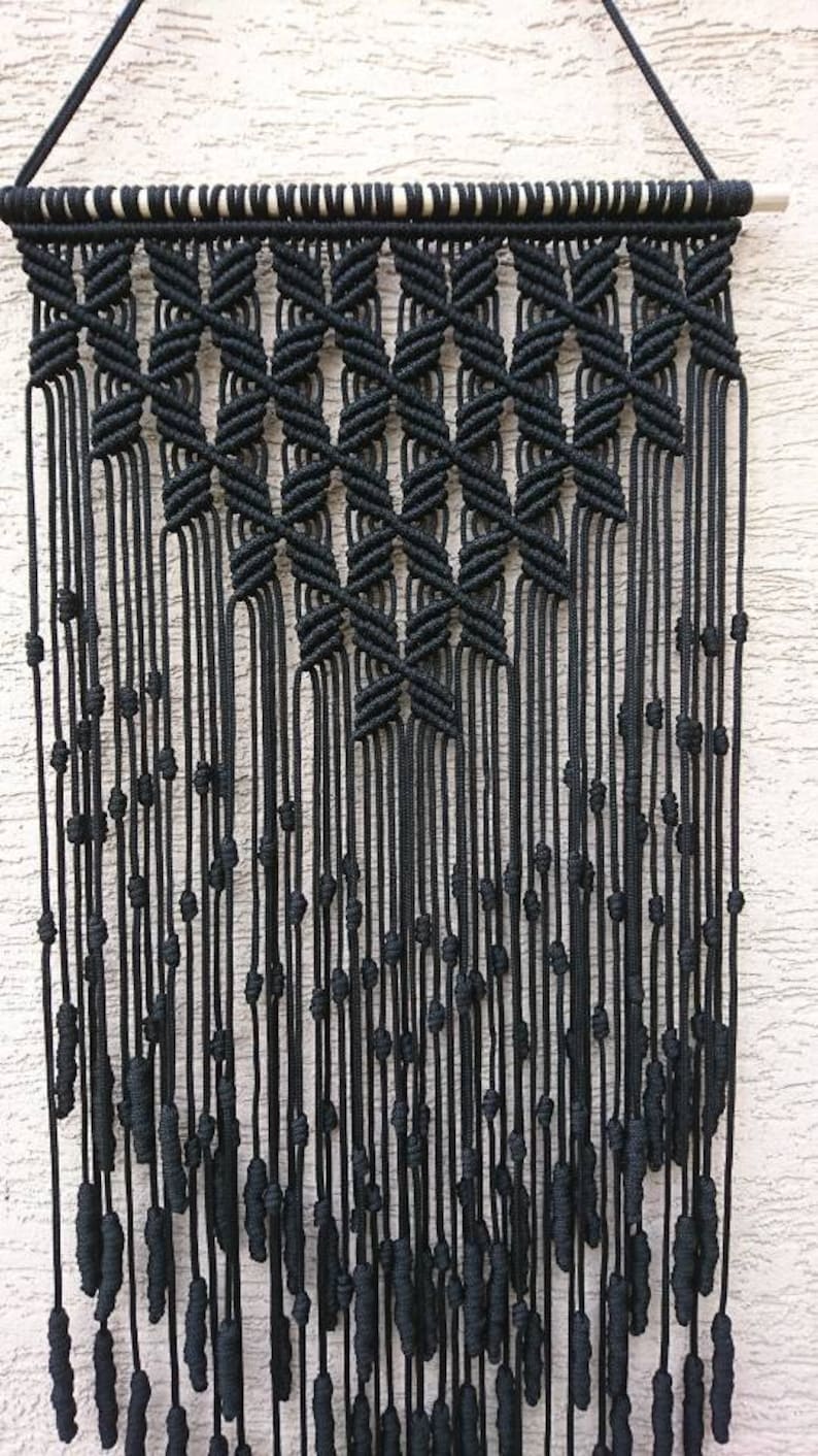 Macrame Wall Hanging Black - Etsy