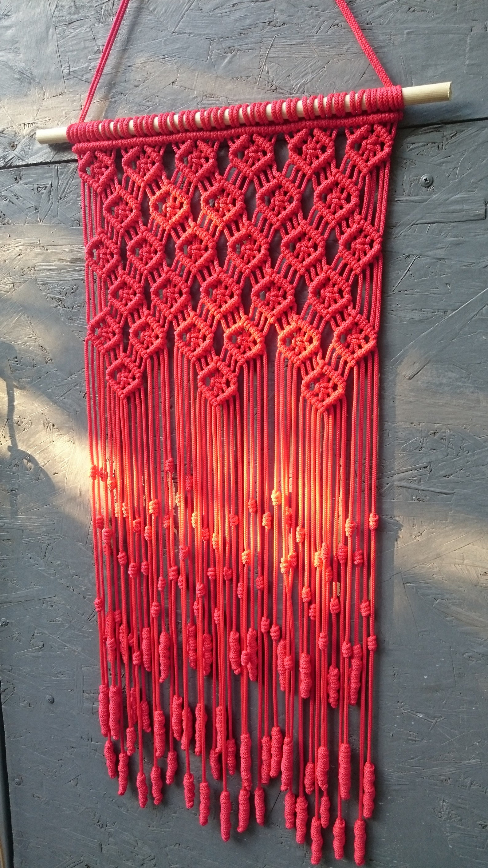 Macrame Wall Handing Red - Etsy