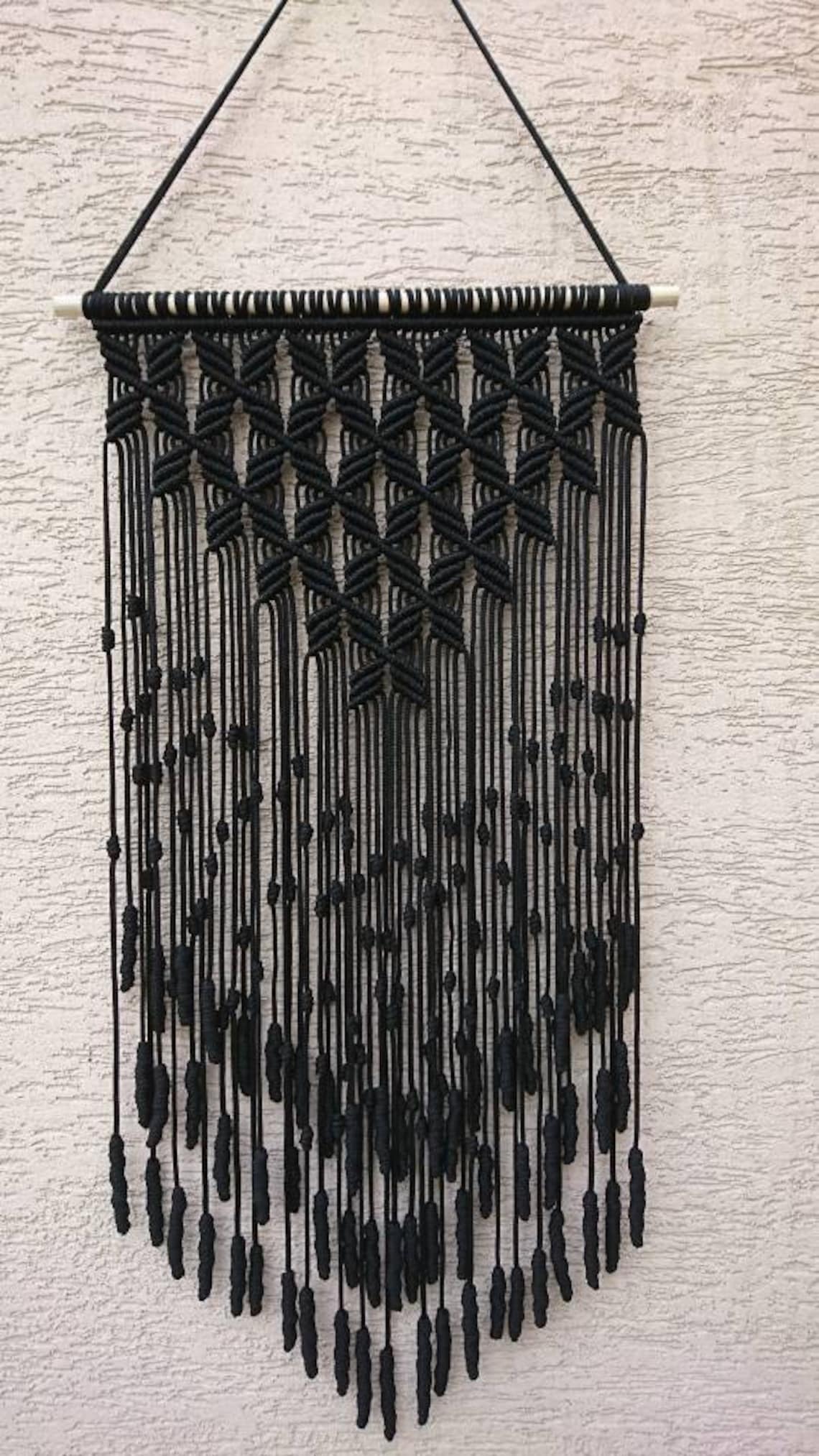 Macrame Wall Hanging black | Etsy