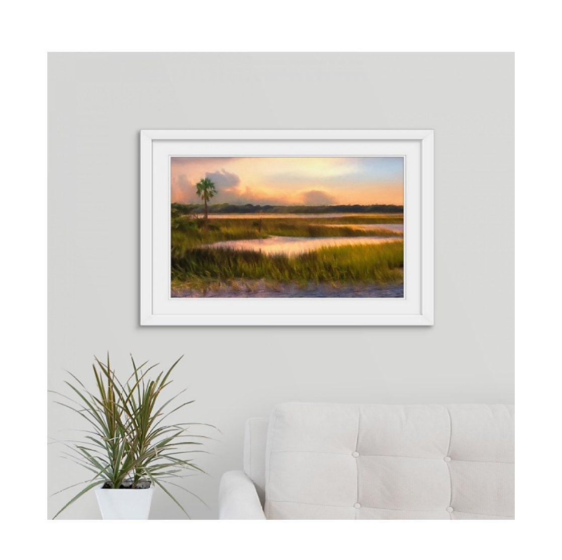 Large Art Sunset Marsh Landscape Coastal Art Print Beach - Etsy
