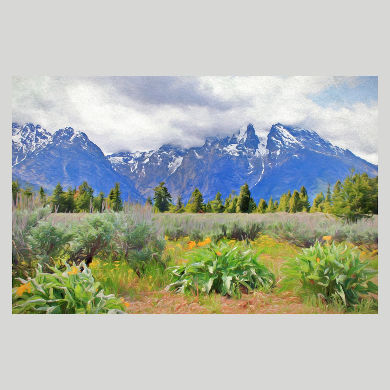 Grand Tetons Print or Canvas: Wyoming Mountain Landscape, Framed ...
