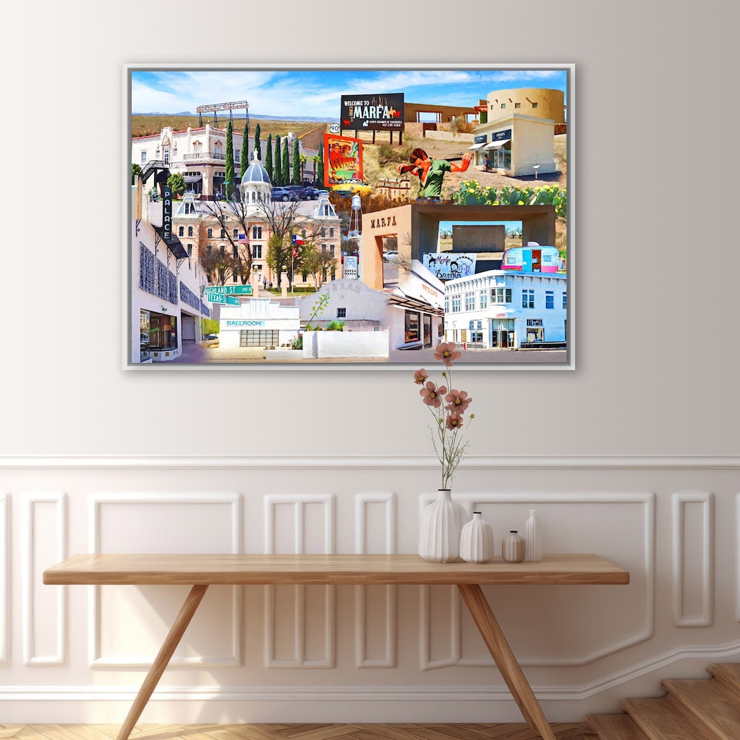 Marfa Texas Art Print: West Texas Collage, Hotel Paisano - Etsy