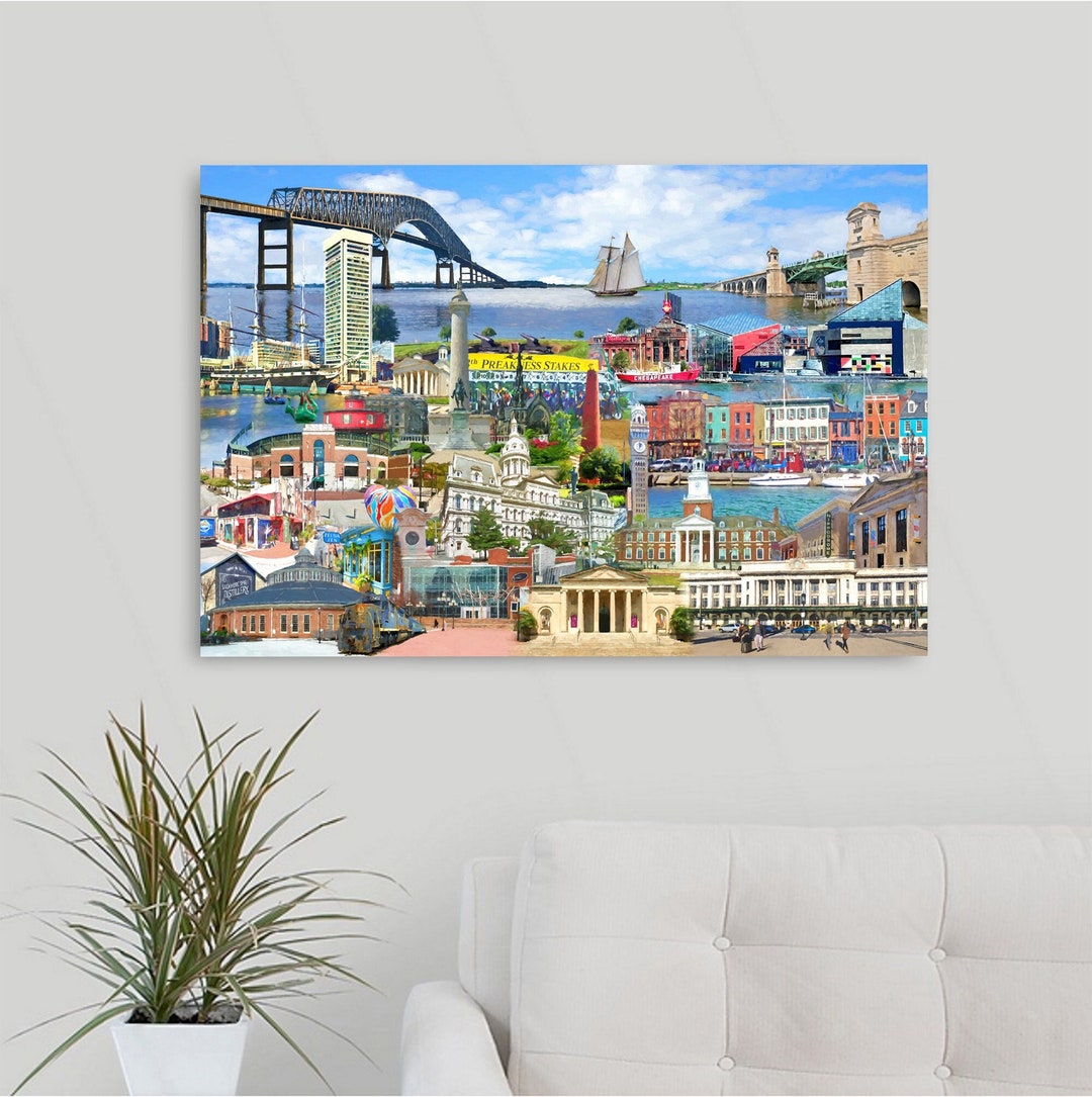Baltimore Cityscape, Fell's Point, Camden Yards, Baltimore Art ...