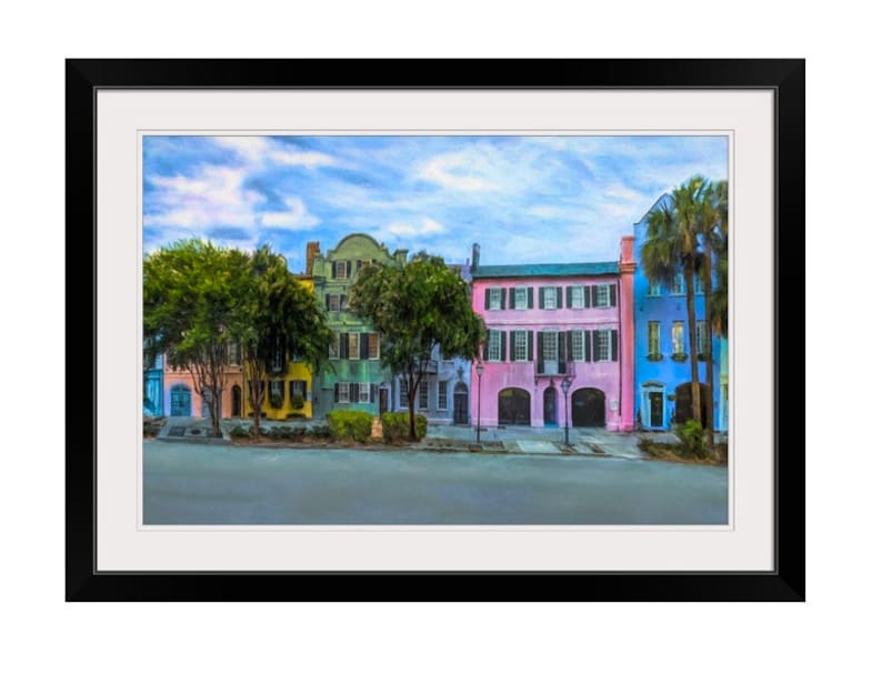Rainbow Row Art Print Charleston South Carolina Charleston Etsy