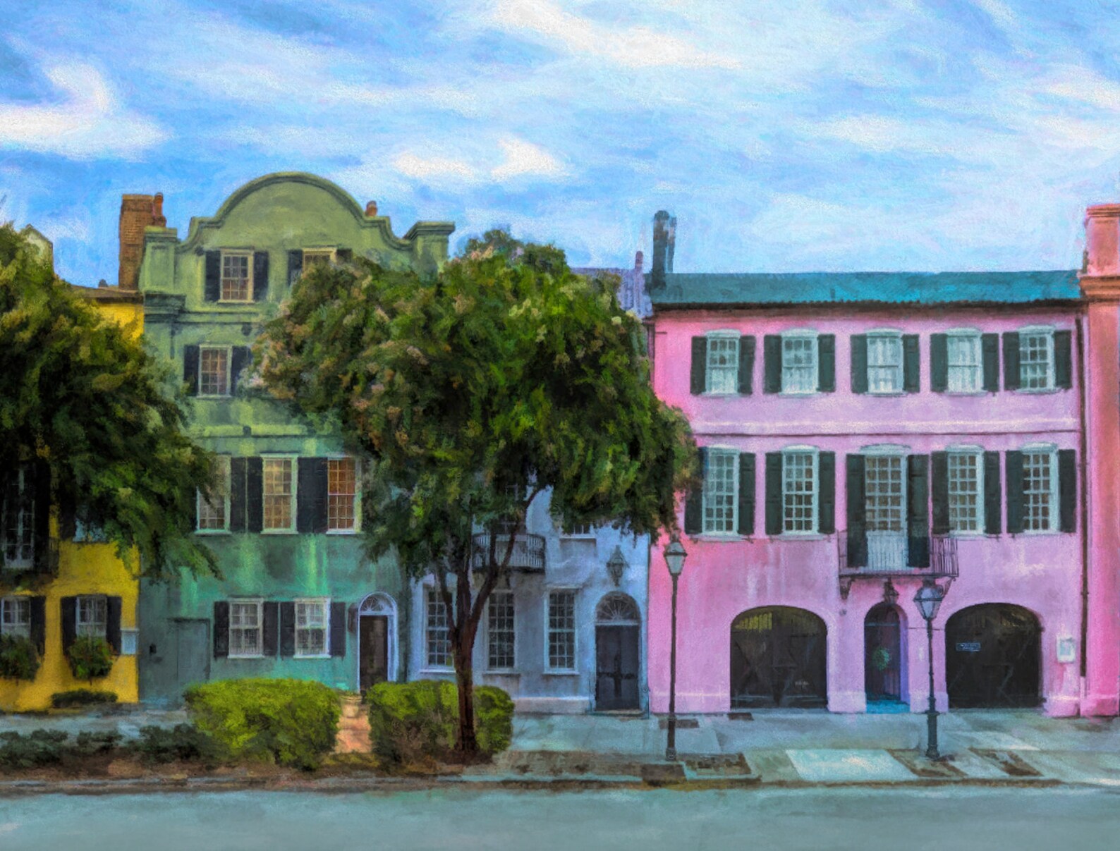 Rainbow Row Large Panoramic Charleston South Carolina - Etsy
