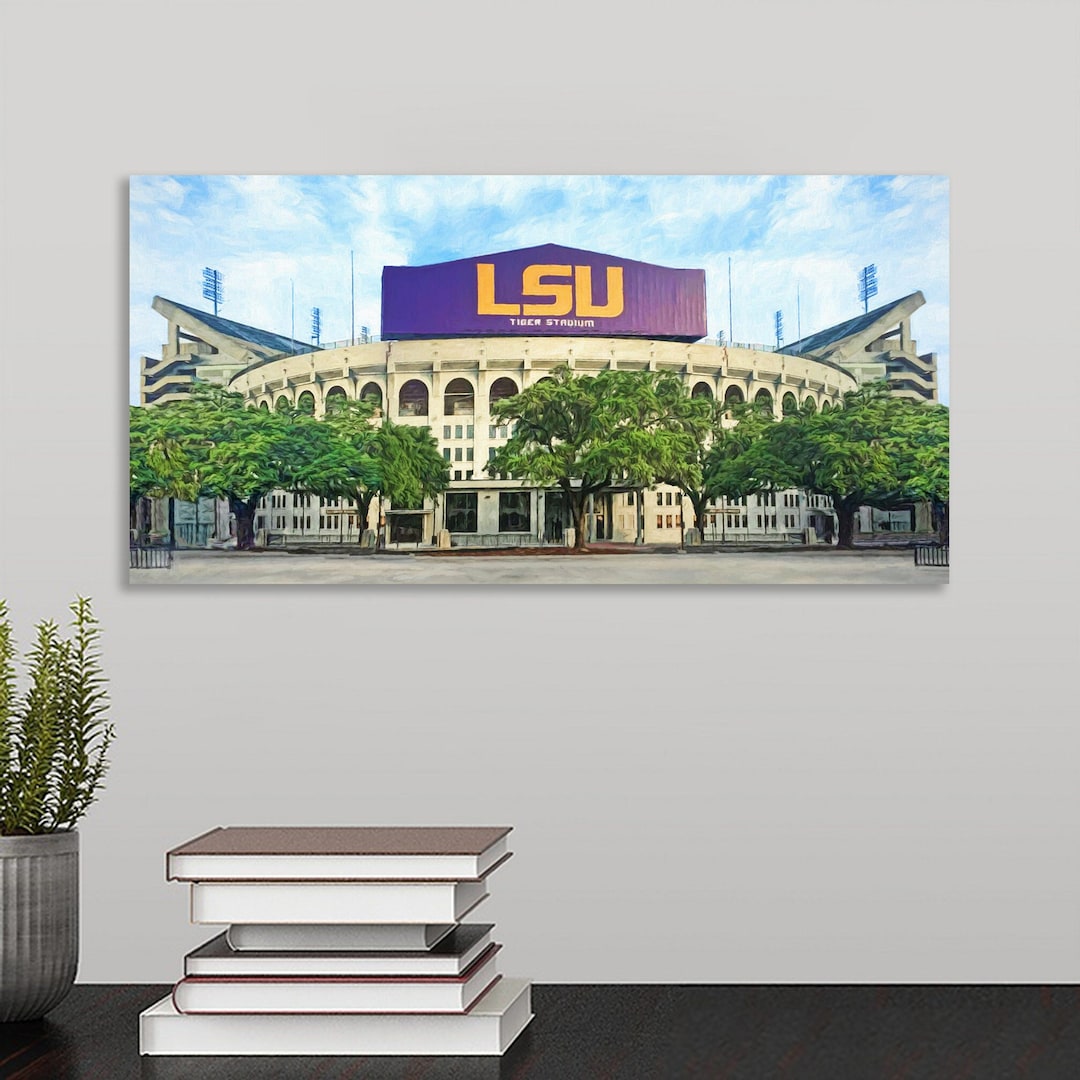 LSU Tigers Wall Art, Louisiana State University Football, Tiger Stadium ...