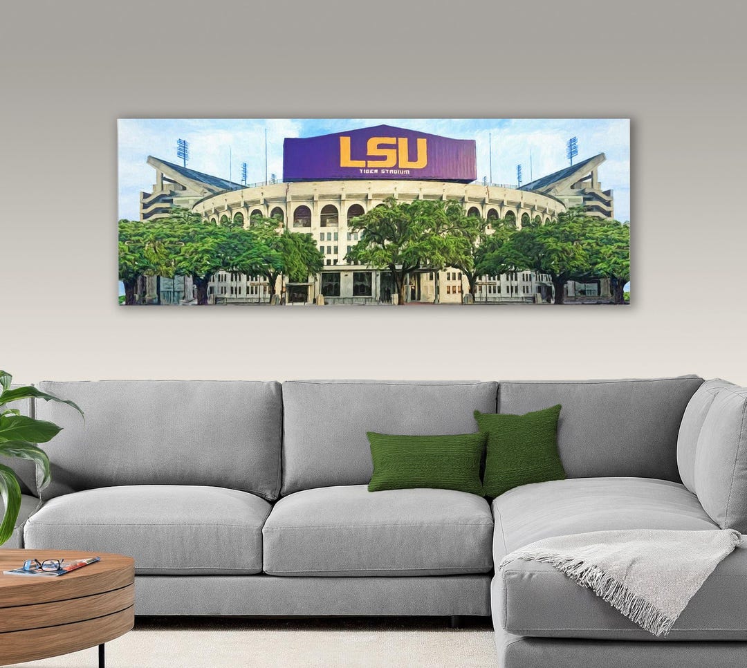 LSU Tigers Wall Art, Louisiana State University Football, Tiger Stadium ...