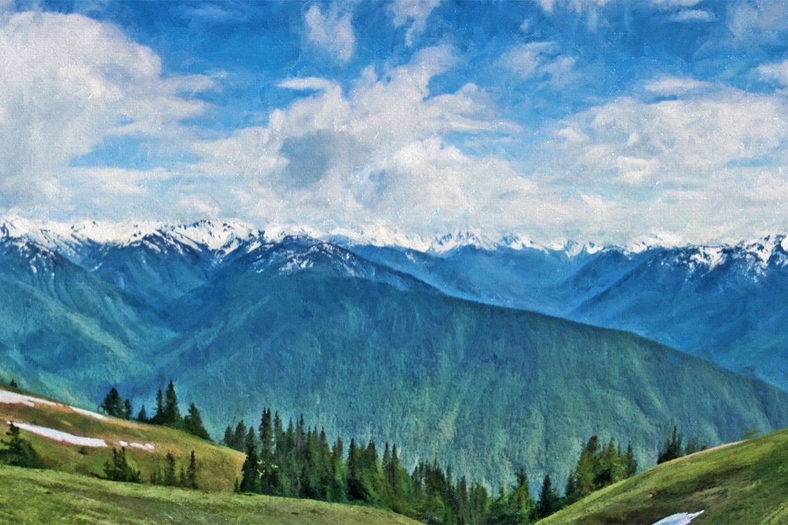 Hurricane Ridge, Panoramic Art, Olympic Mountains, Washington, Pacific ...
