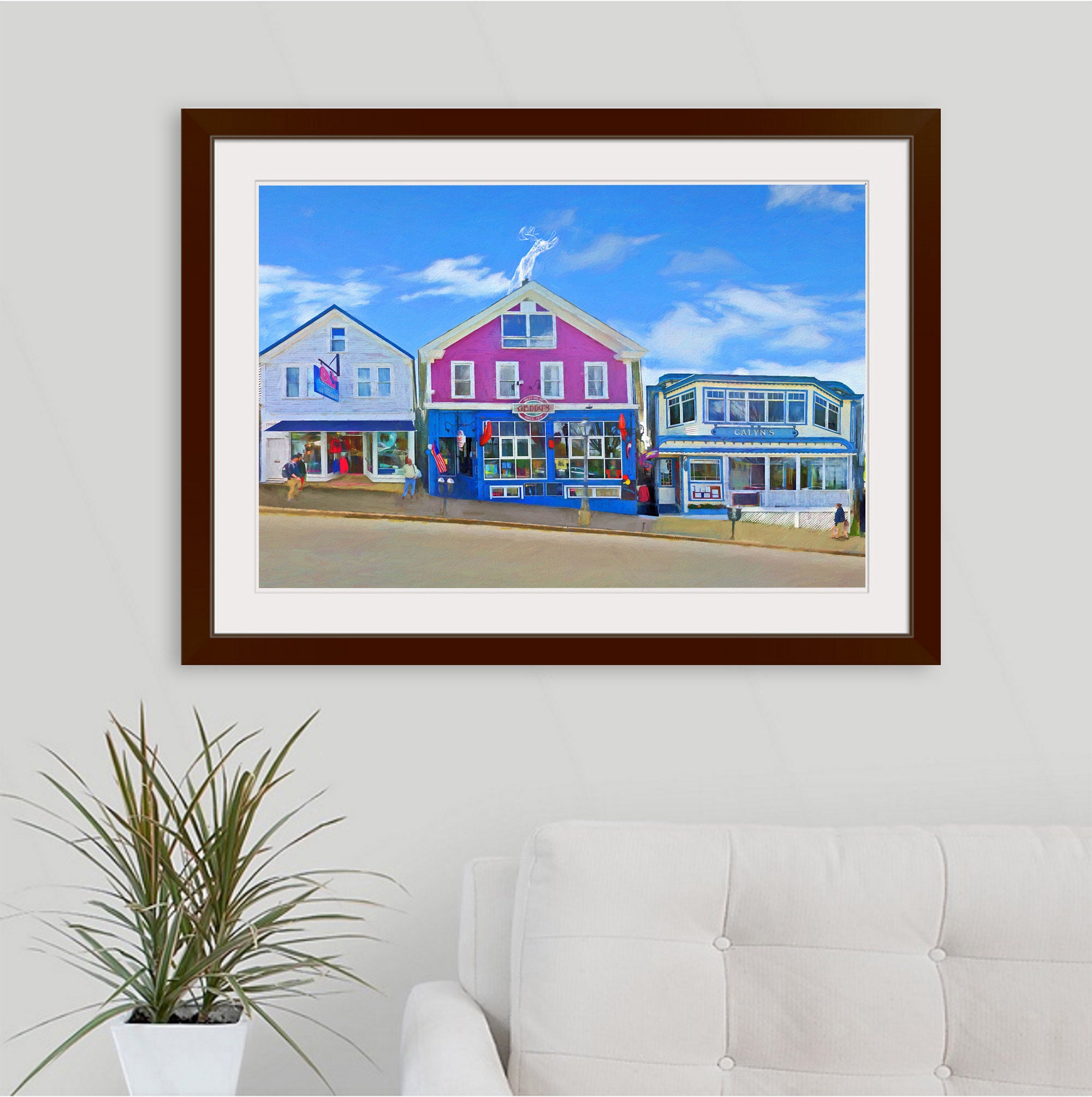 Bar Harbor Maine Art Print: Iconic Main Street Cityscape, Framed ...