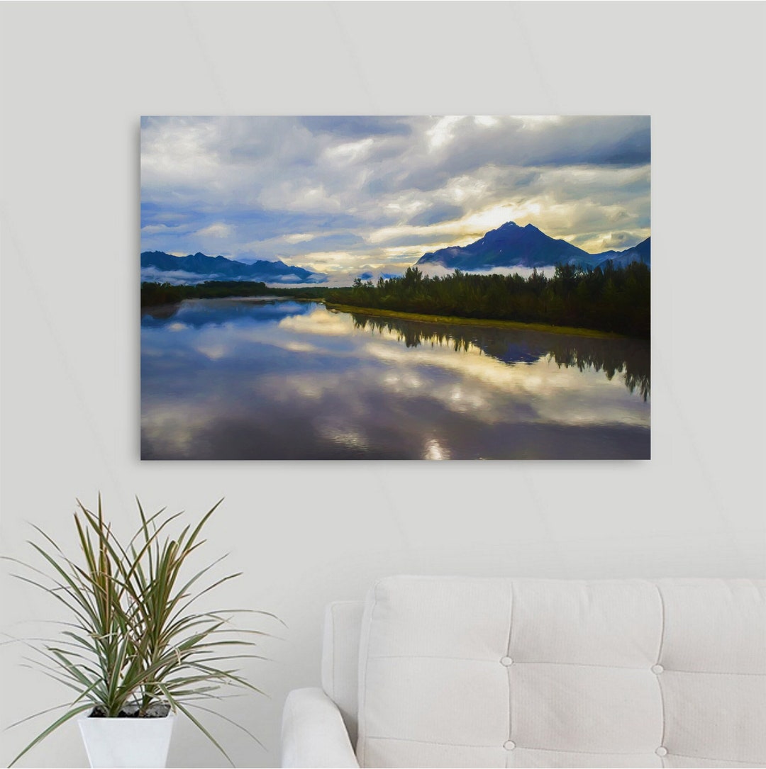 Mountain Art, Alaska Print, Mountain Lake Reflections, Mountain Art ...