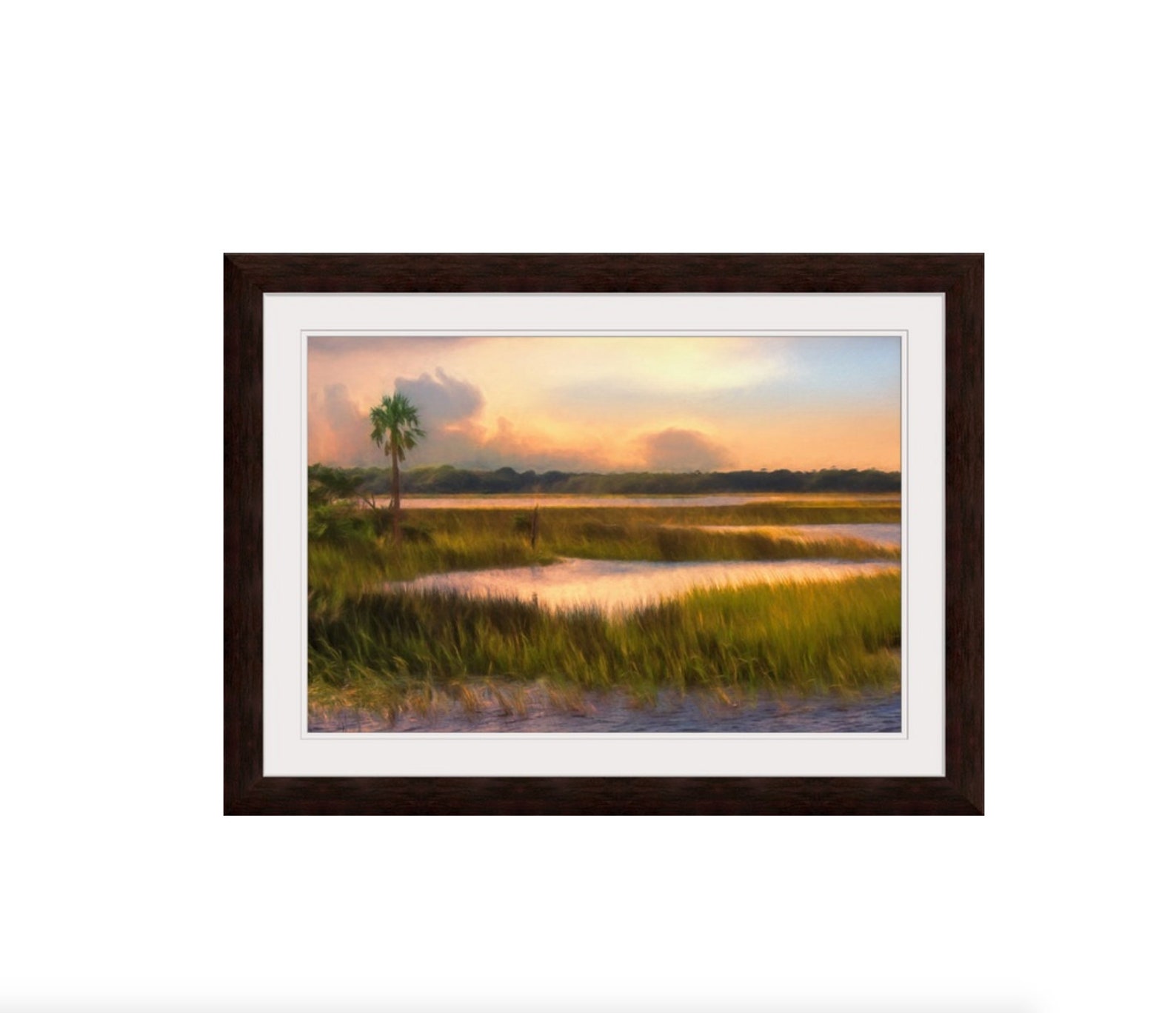 Large Art Sunset Marsh Landscape Coastal Art Print Beach - Etsy