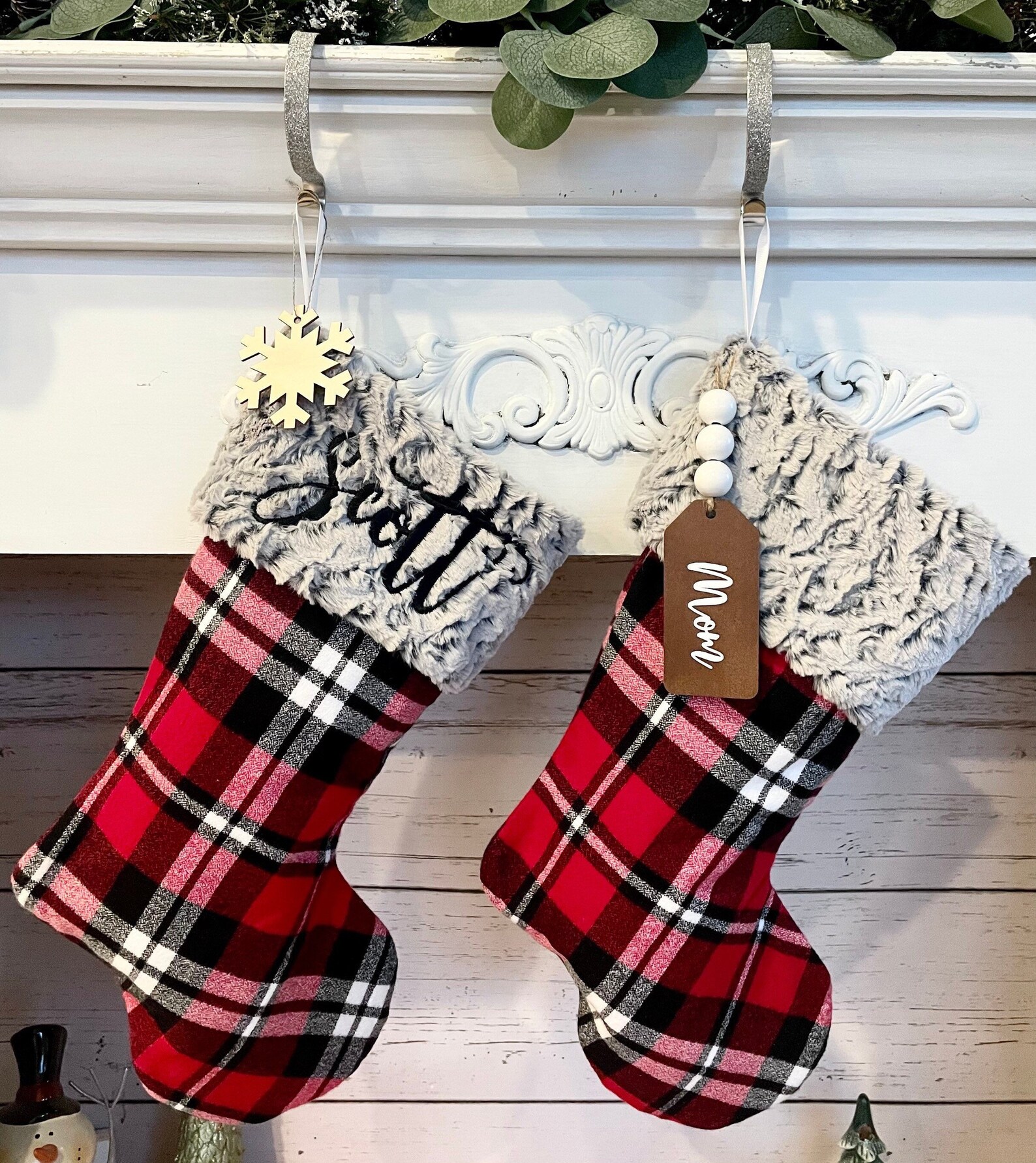 Plaid Stockings. Buffalo Plaid Stockings. Personalized - Etsy