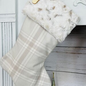 Neutral Stockings. Personalized Christmas Stocking. Ivory Christmas ...