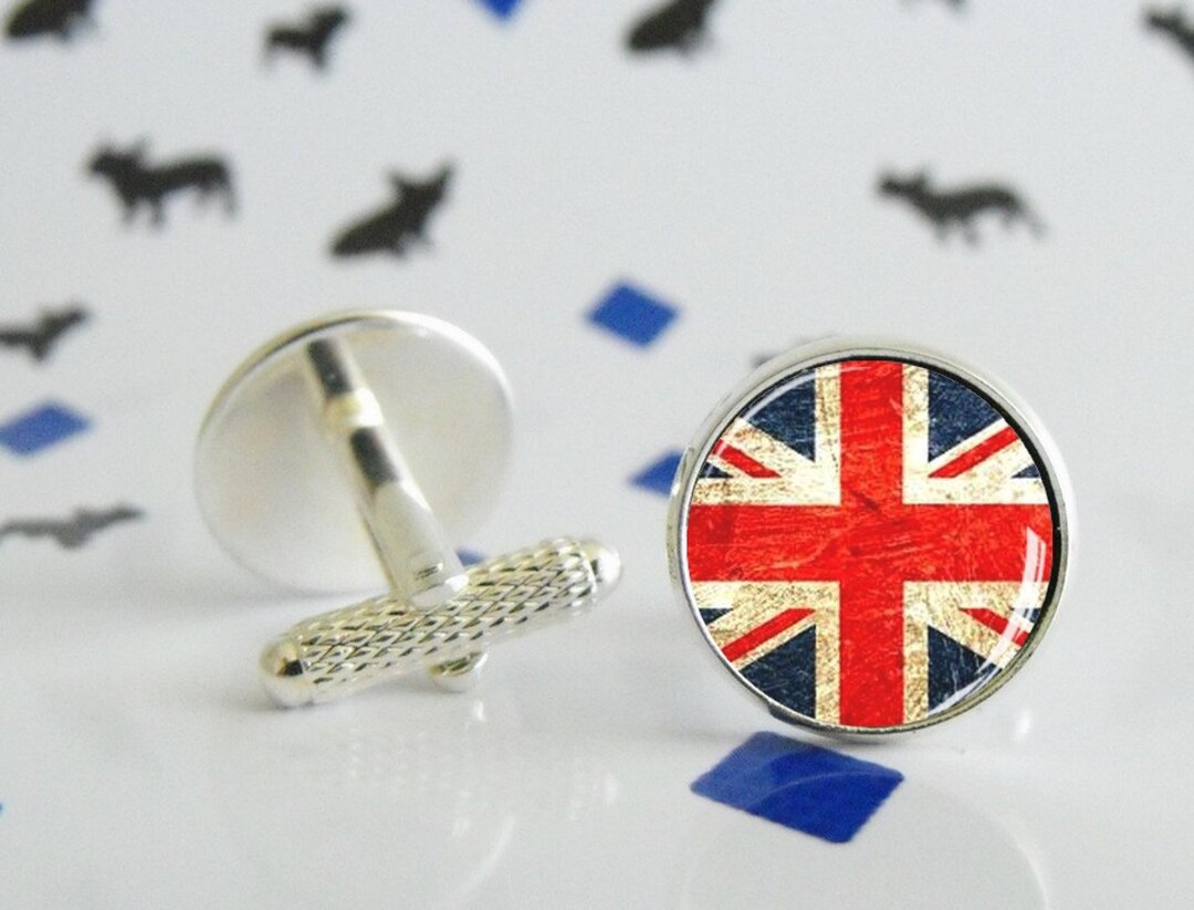 UK Cufflinks Tie Clip England English Flag Gift Set for Him Men's Jewel ...