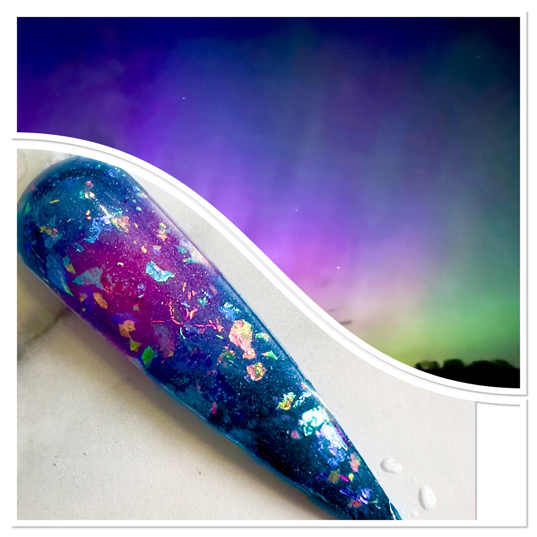 Northern Lights Nail Dip. Fuchsia Thermal. Bright Pink to Teal Thermal ...