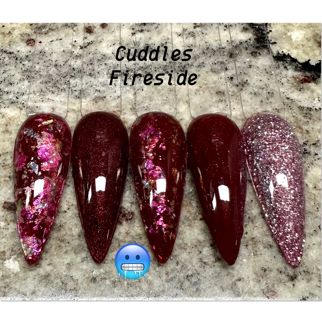 Cuddles Fireside Thermal Dip. Fall Thermal Nail Dip. Gray to Maroon ...