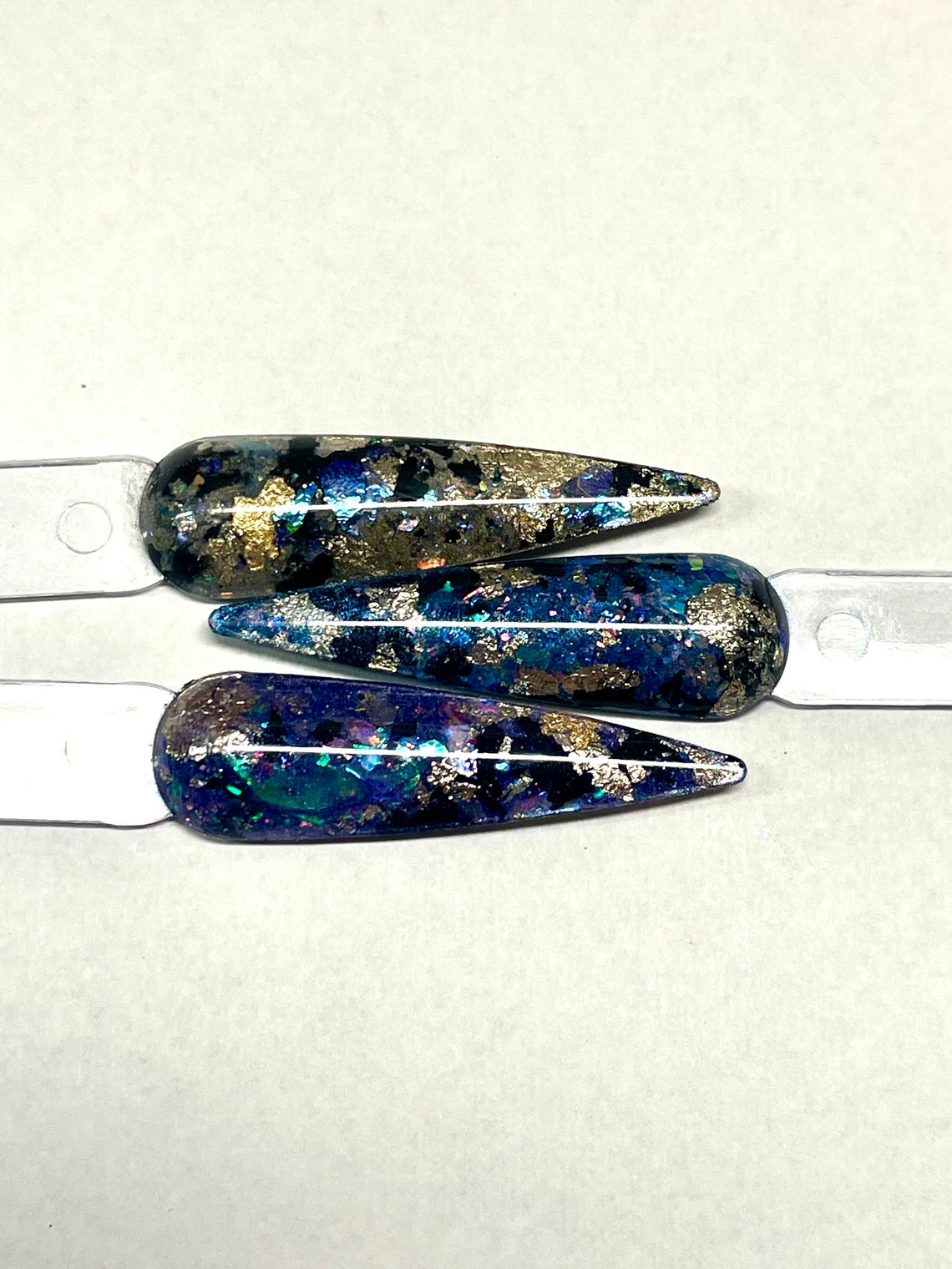 Twisted Blue Opal Nail Dip. Blue Foil Nail Dip. Gold Foil Nail Dip ...