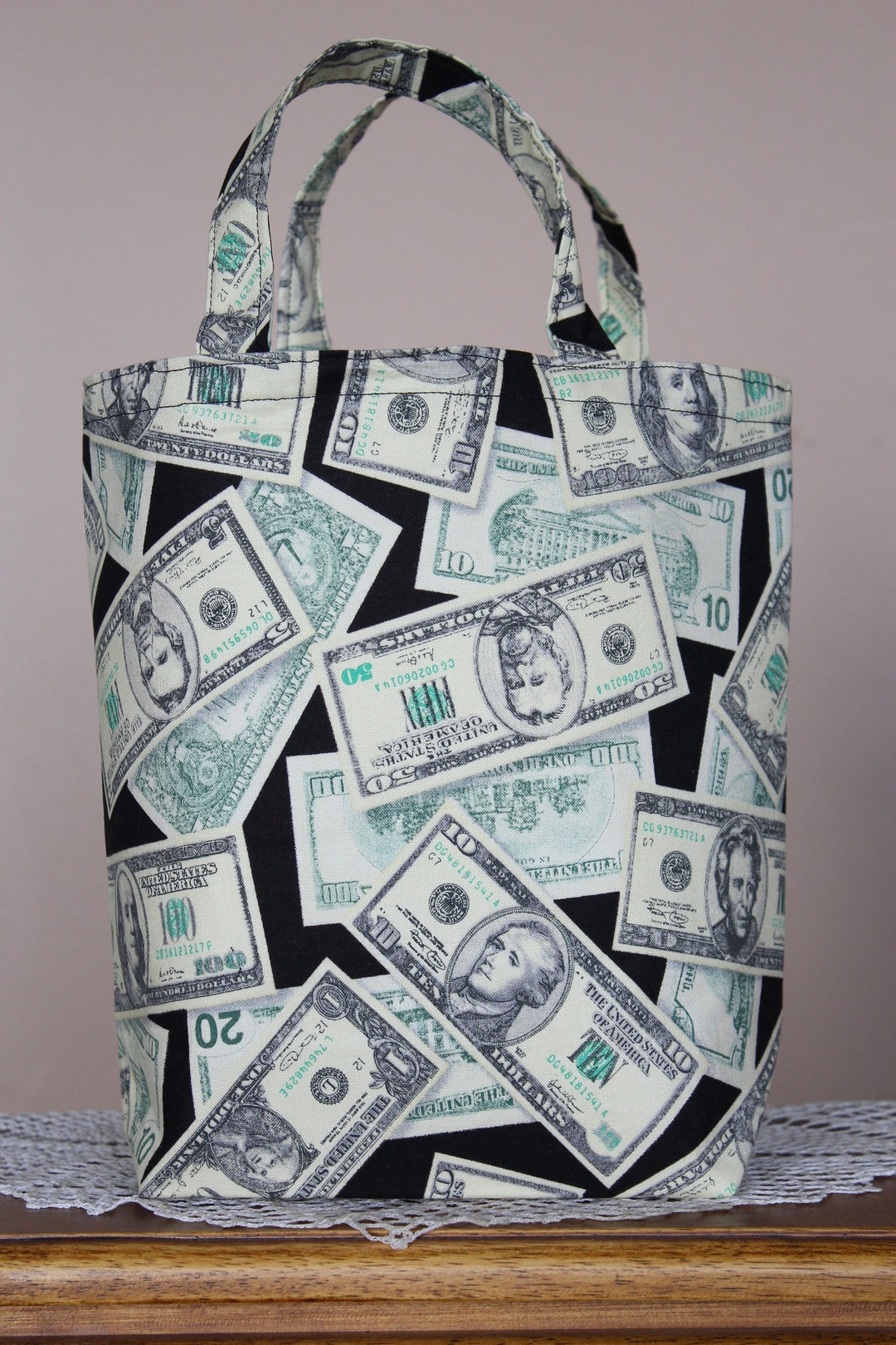 Money Bag, Handmade, Small Fabric Gift Bag or Party Favor Bag With ...