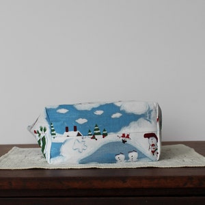Winter Fabric Gift Bag, Small Handbag or Tote, Project Bag With Handles ...