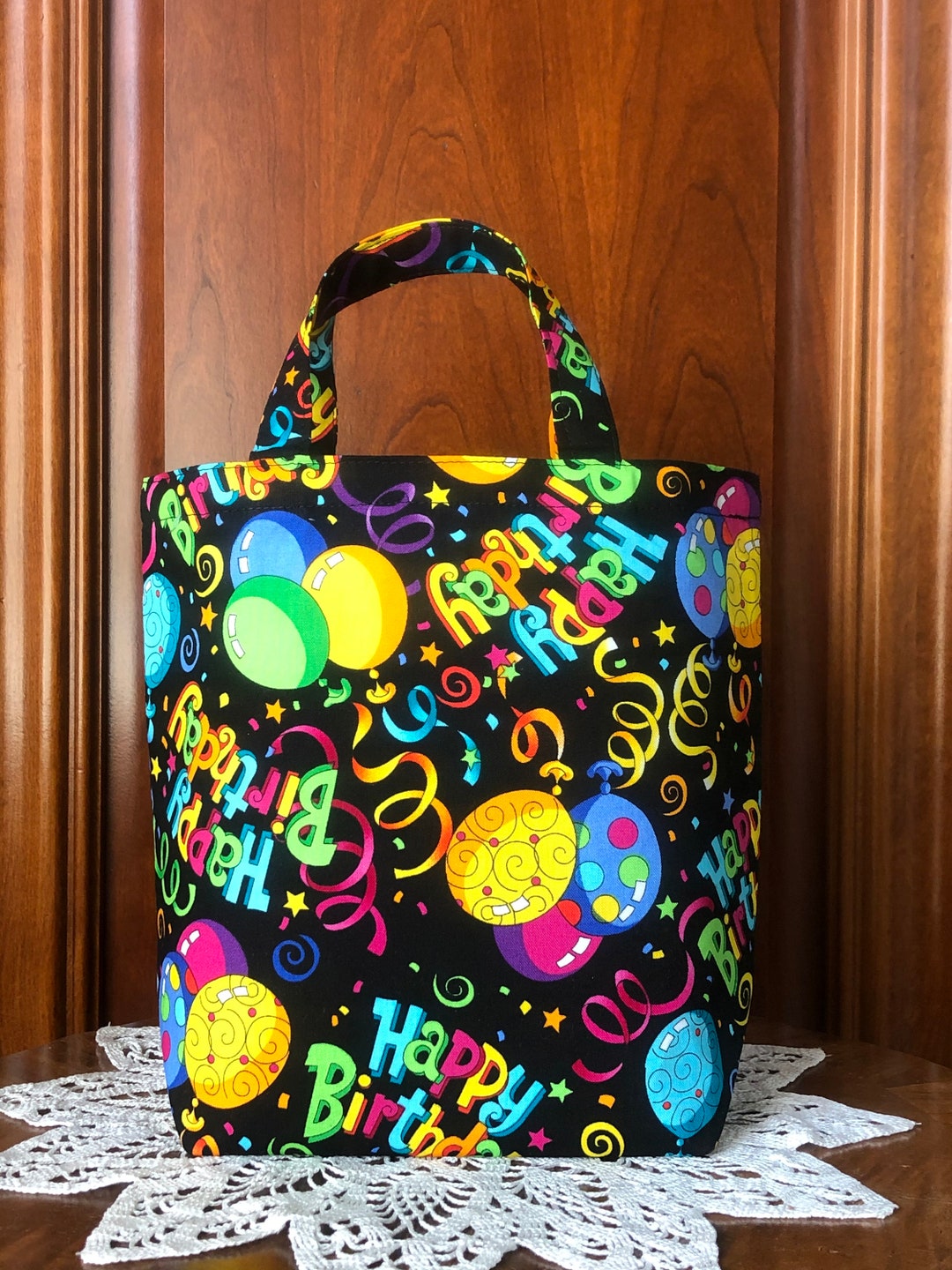 Fabric Birthday Gift Bag/small Tote/loot or Party Favor Bag, Reusable ...
