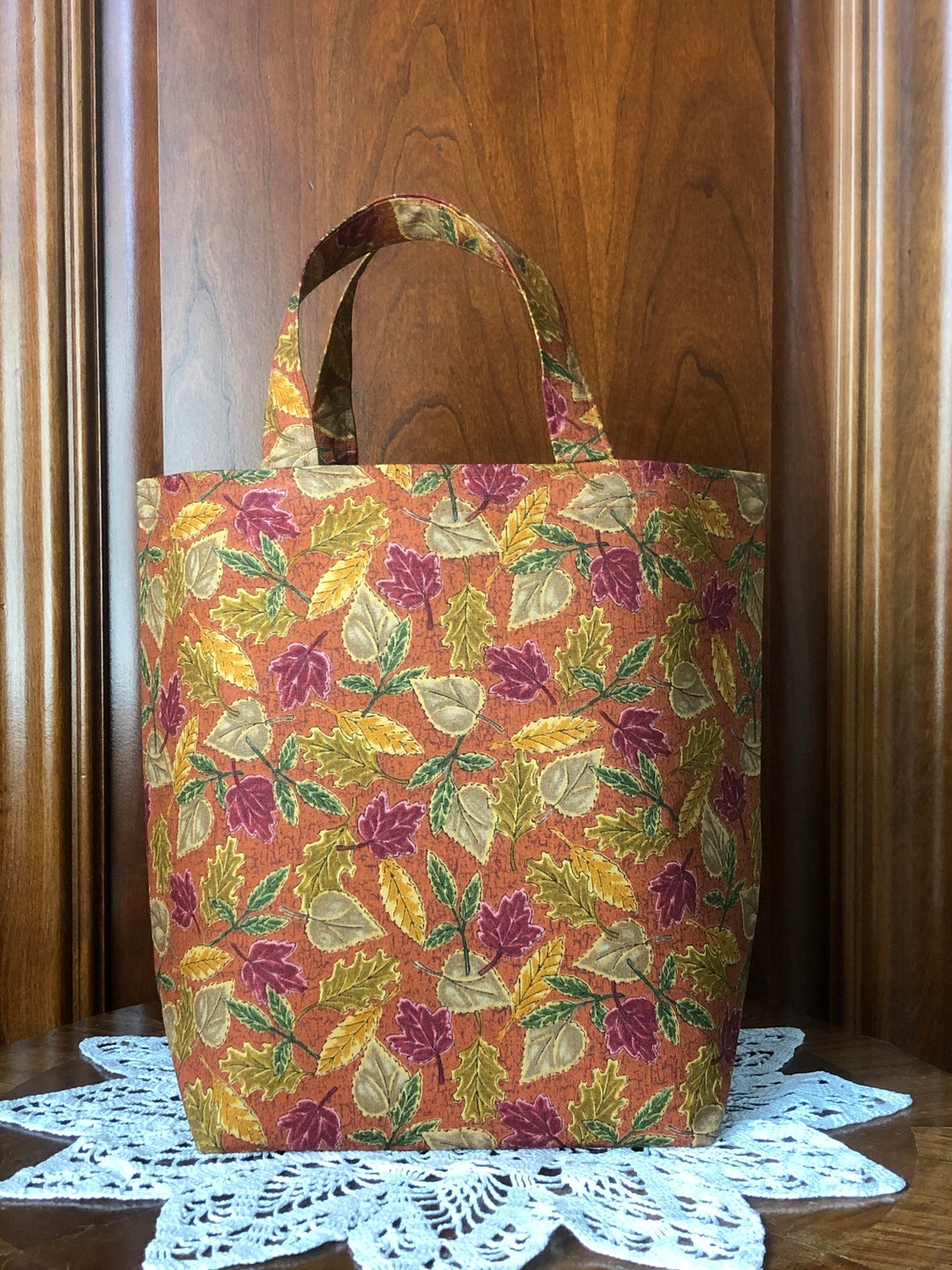Fall Fabric Gift Bag/tote Bag/loot Bag/craft Bag: Handmade, Reusable ...