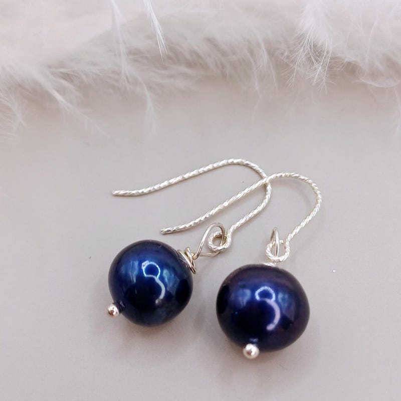 Blue Pearl Earrings - Etsy