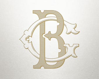 Ornate Monogram Design KR RK Ornate Monogram Antique | Etsy