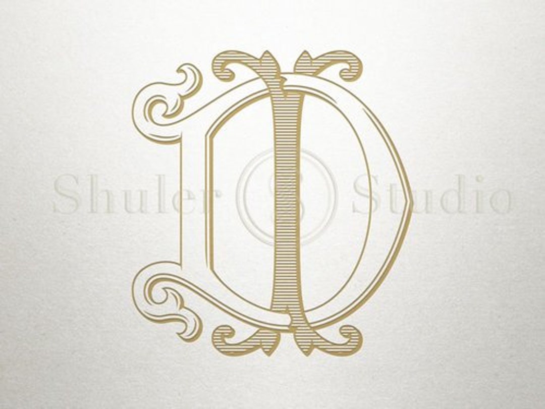 Interlocking Wedding Monogram - DI ID - Wedding Monogram - Vintage - Etsy