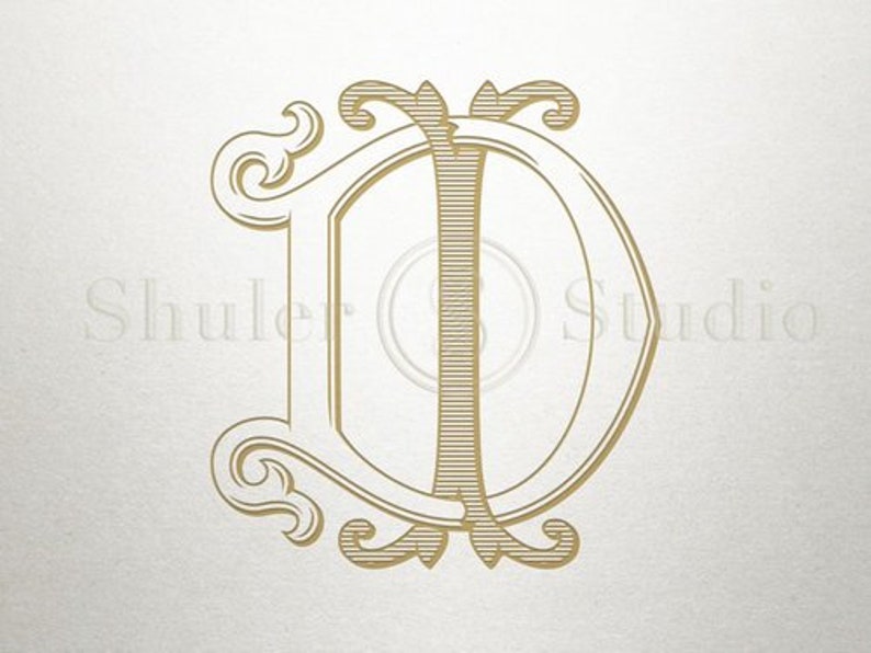 Interlocking Wedding Monogram - DI ID - Wedding Monogram - Vintage - Etsy