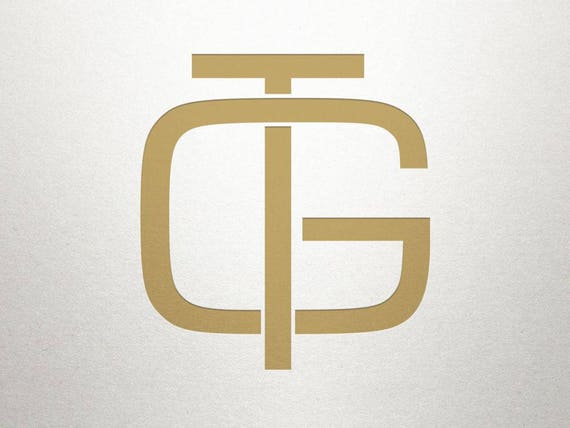 Overlapping Letters Design GT TG Overlapping Letters | Etsy