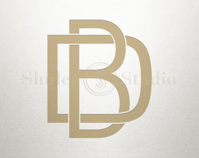 Interlocking Letters Logo BD DB Interlocking Letters - Etsy