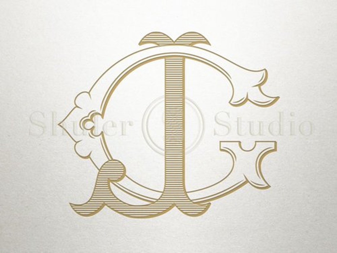 Wedding Monogram Logo - GJ JG - Monogram Logo - Digital - Etsy