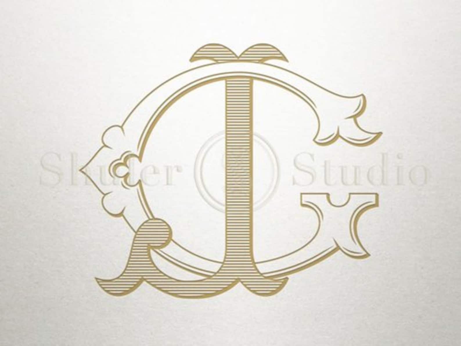 Wedding Monogram Logo - GJ JG - Monogram Logo - Digital - Etsy