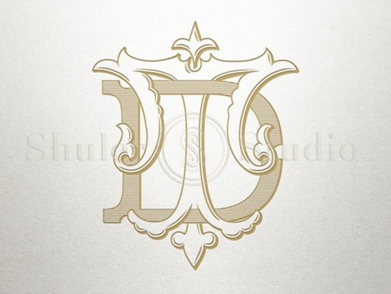 Custom Vintage Initials DT TD Vintage Initials Digital - Etsy