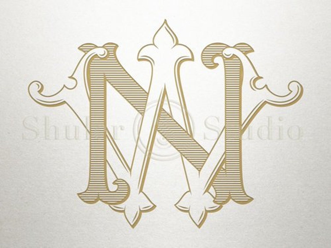Custom Monogram Design - NW WN - Custom Monogram - Vintage - Etsy