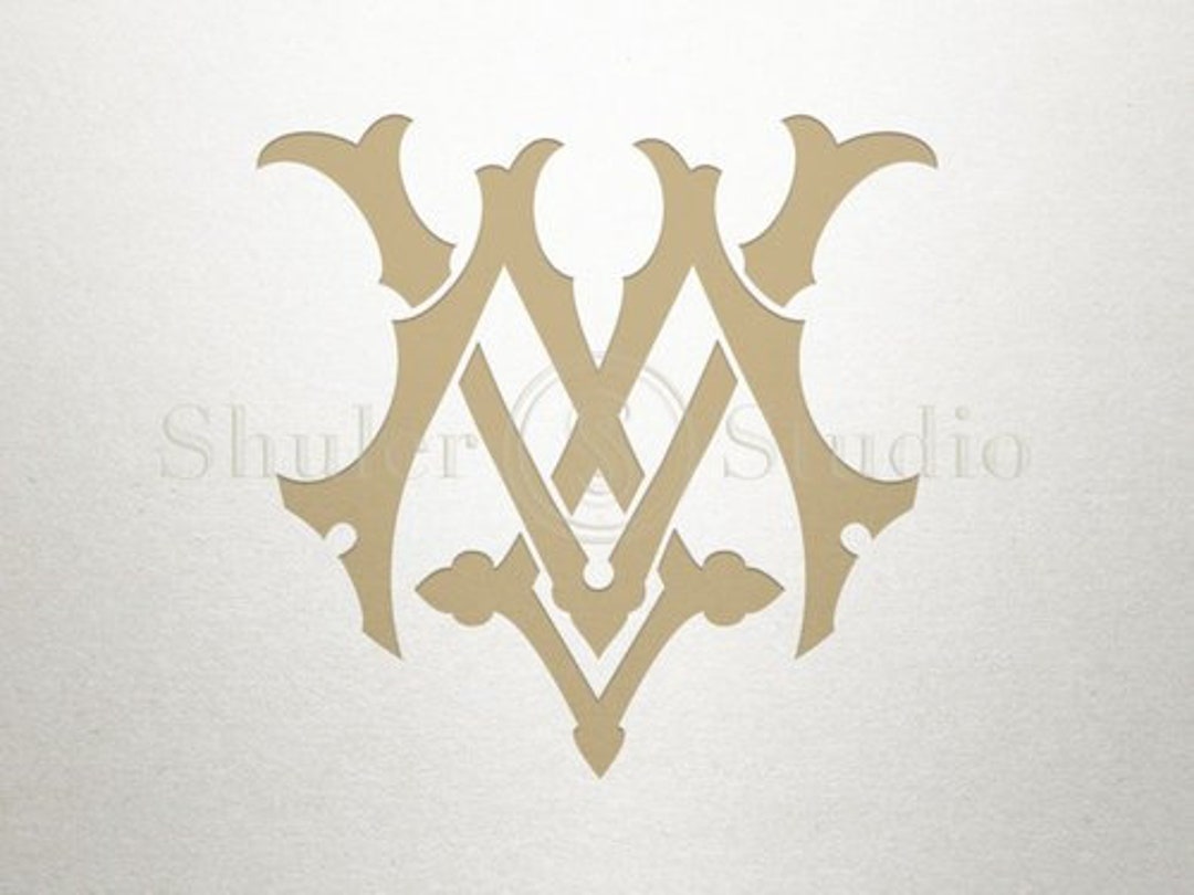 Digital Wedding Monogram - MV VM - Wedding Monogram - Vintage - Etsy