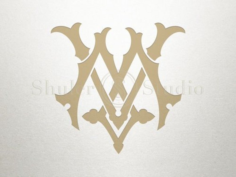 Digital Wedding Monogram - MV VM - Wedding Monogram - Vintage - Etsy