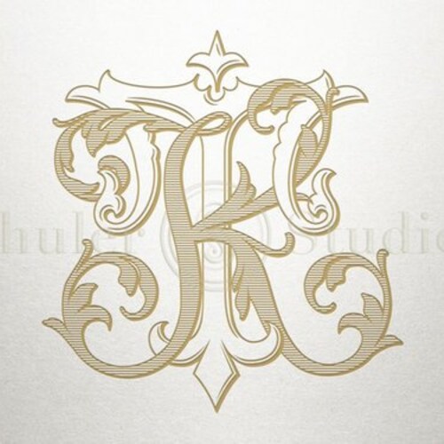 Custom Bridal Monogram KT TK Bridal Monogram Vintage - Etsy
