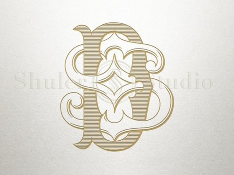 Digital Monogram Design - DS SD - Digital Monogram - Vintage - Etsy