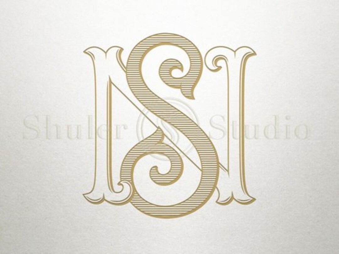 Vintage Digital Monogram - NS SN - Digital Monogram - Custom - Etsy