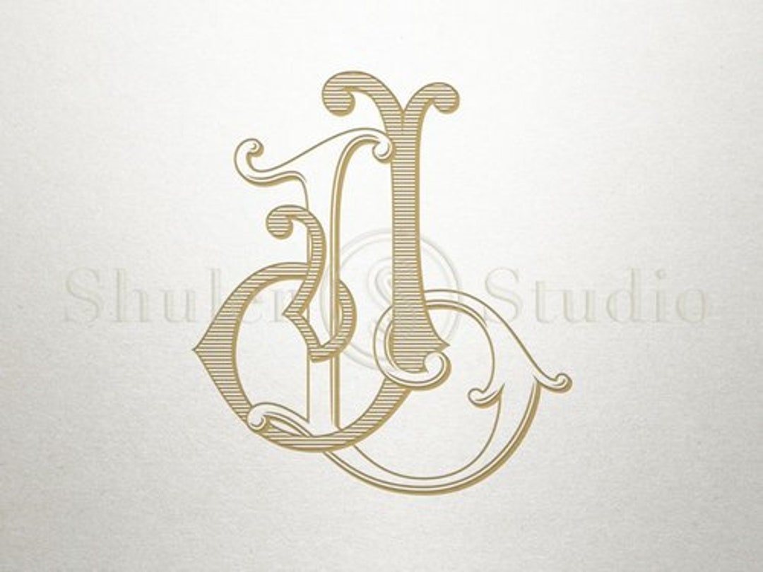 Wedding Printable Monogram - JL LJ - Printable Monogram - Vintage - Etsy