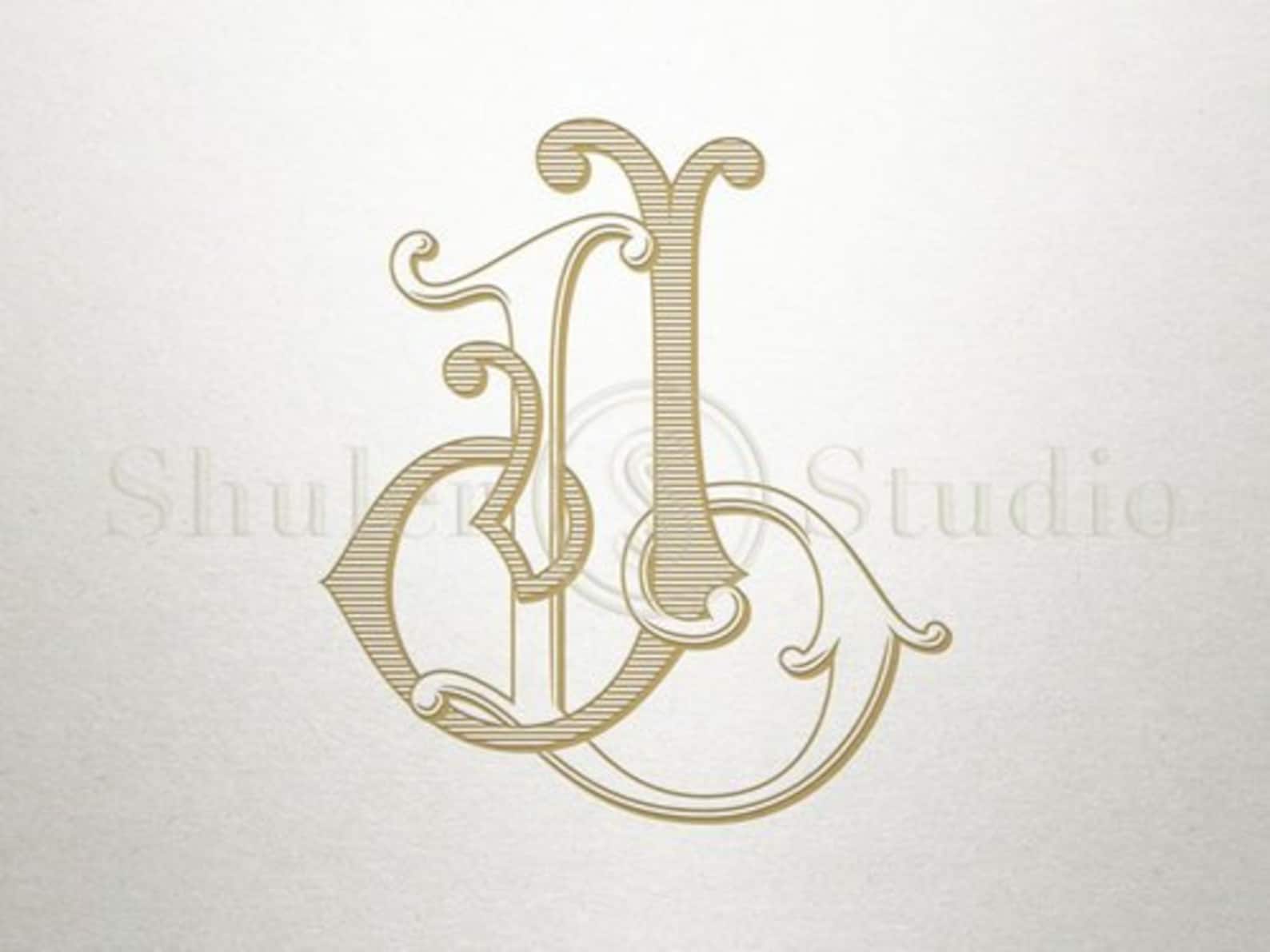 Wedding Printable Monogram - JL LJ - Printable Monogram - Vintage - Etsy